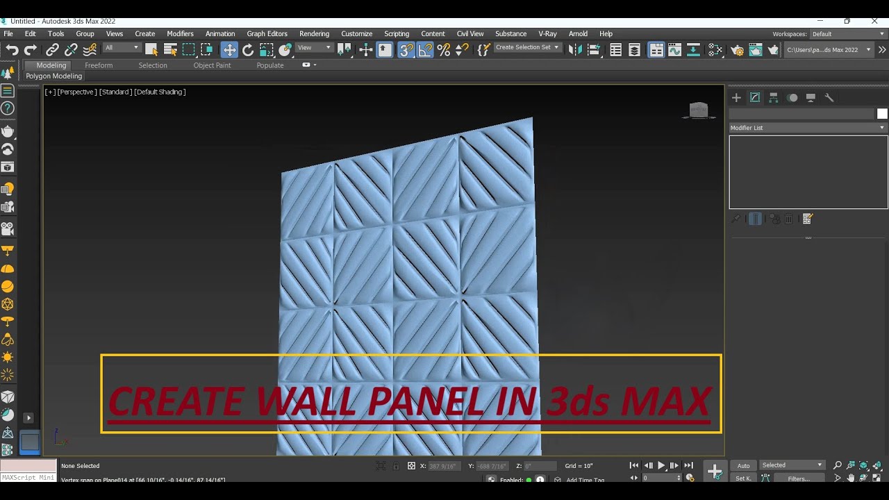 Wall Panels in 3ds Max | Bed Back Wall Panel in 3ds Max | 3ds Max ...