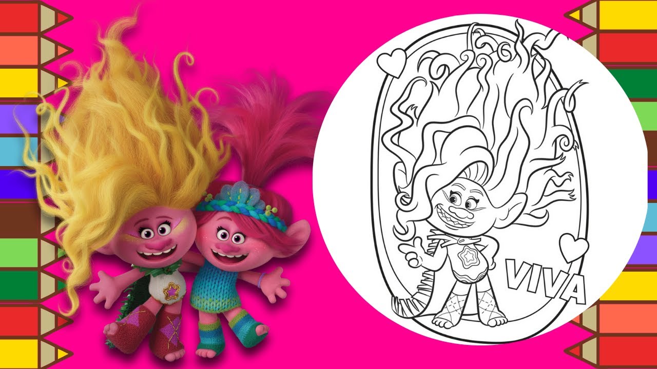 Coloring Viva - Poppi's Big Sister from Trolls Band Together - YouTube