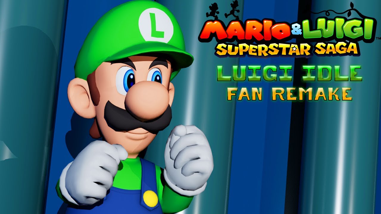 Luigi IDLE REMAKE Superstar Saga (Fan Animation) - YouTube