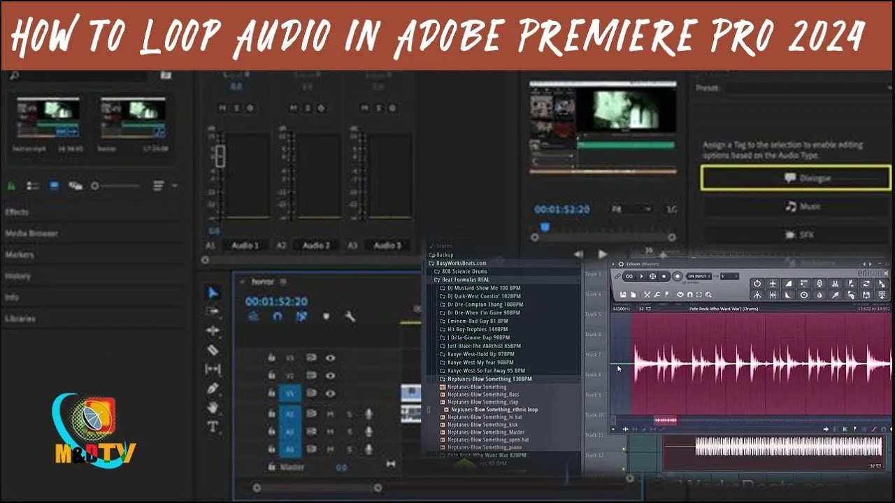 How to Loop Audio in Adobe Premiere Pro 2024 by Using Audition Urdu / Hindi - YouTube