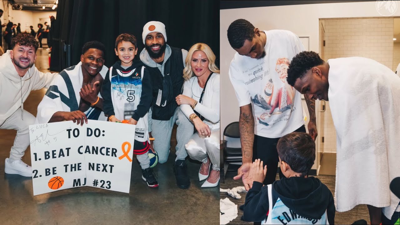 Anthony Edwards made the day of a young boy fighting cancer 🥰 - YouTube