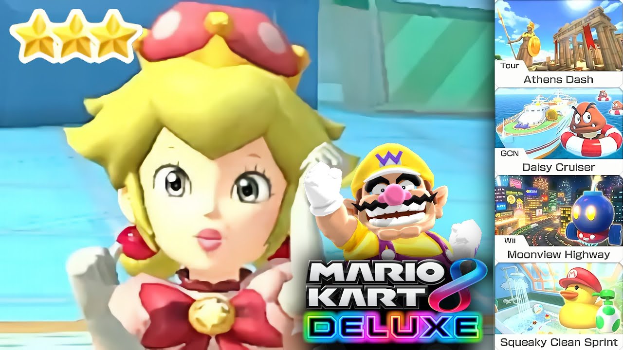 Mario Kart 8 Deluxe Peachette Gameplay Feather Cup 3 Stars - YouTube