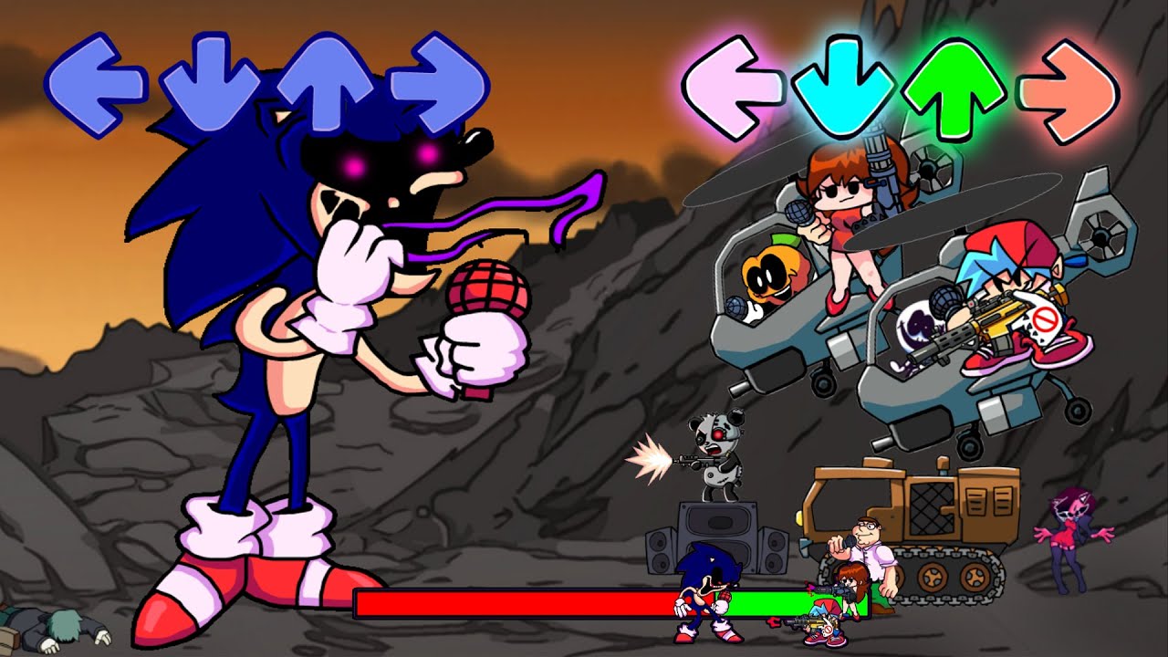 Friday Night Funkin' - BF and GF Fighting SONIC.EXE - FNF Mod - YouTube