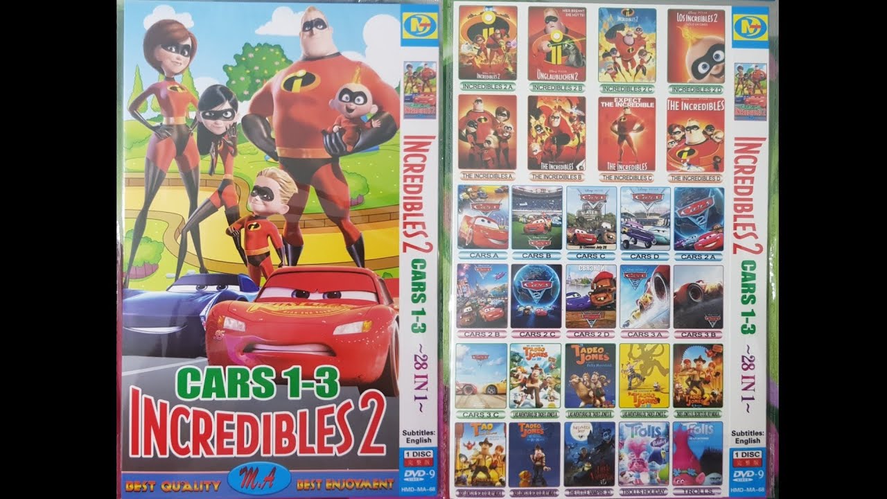 Incredibles 2 Cars 1-3 (2019) DVD Menu 2019 - YouTube