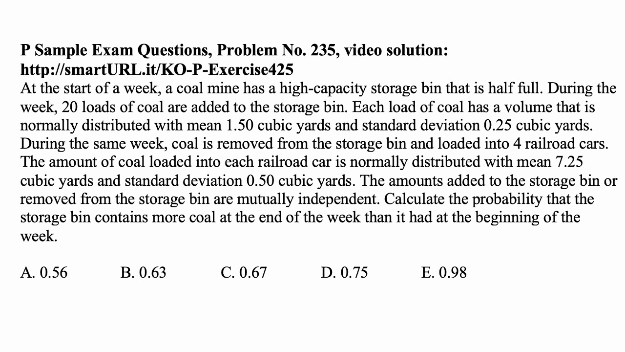 Exam P exercise for April 20, 2020 - YouTube