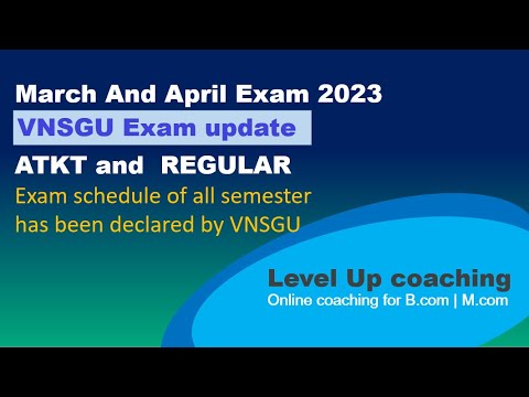 VNSGU Exam schedule | March April 2023 EXAM | - YouTube