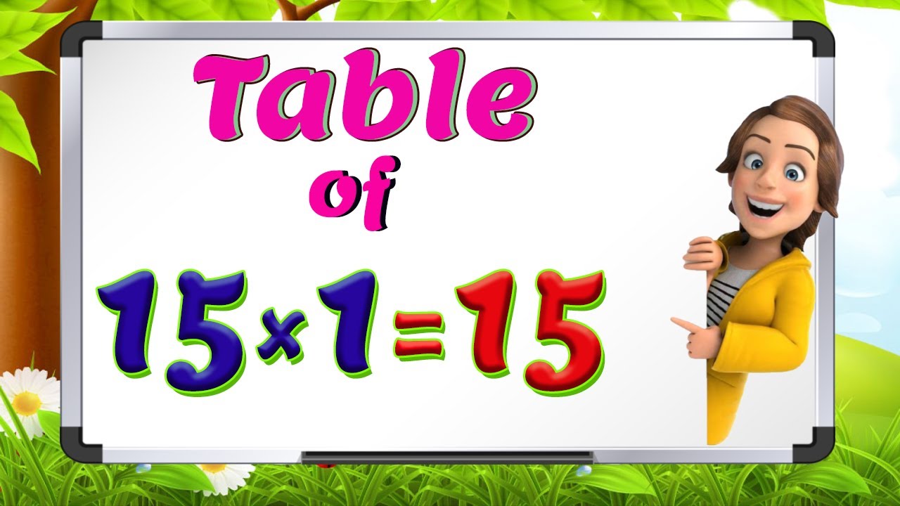 Learn Multiplication table of 15X1=15 | Table of 15 | Multiplication ...