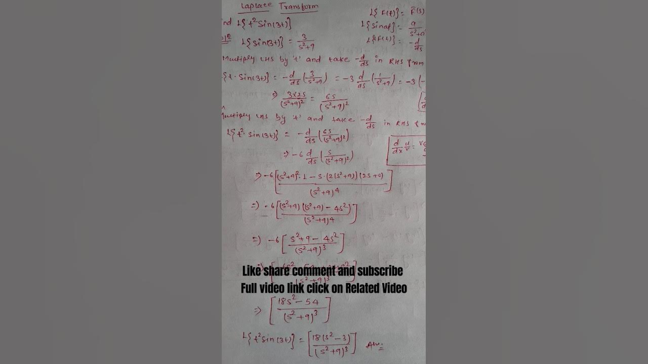 LAPLACE TRANSFORM: L34 SOLVE PROBLEM BASED ON PROPERTY ENGINEERING MATHEMATICS|ALLBRANCH BY AJAY ...
