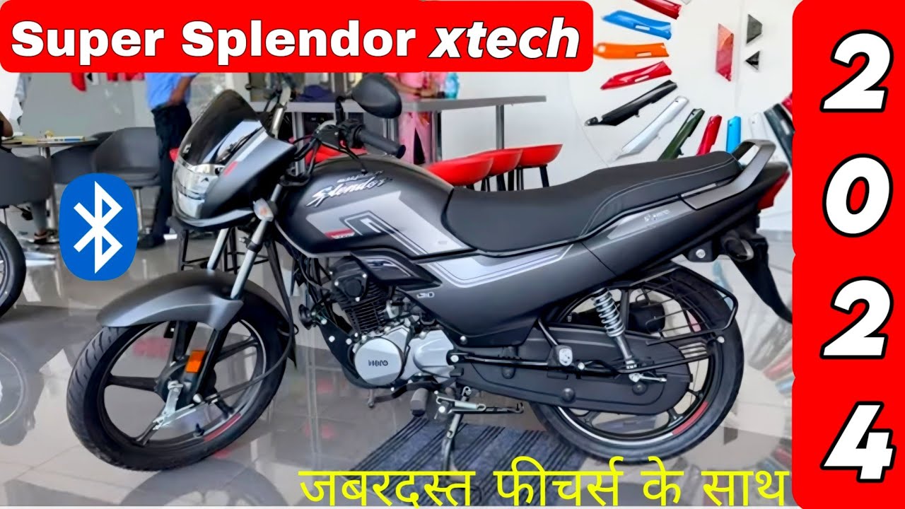 New Hero Super splendor xtech | Black Model 2024 | Full Black Finishing ...