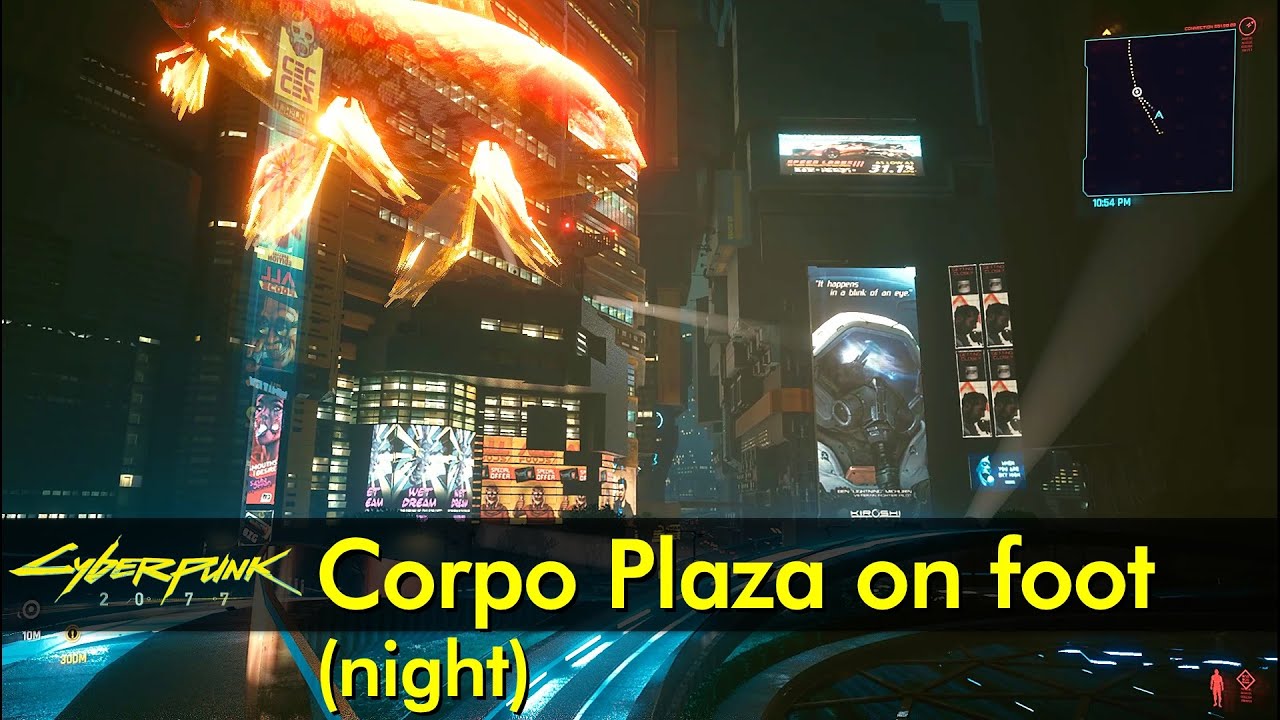 Corpo Plaza Walk at Night | Cyberpunk 2077 - The Game Tourist - YouTube