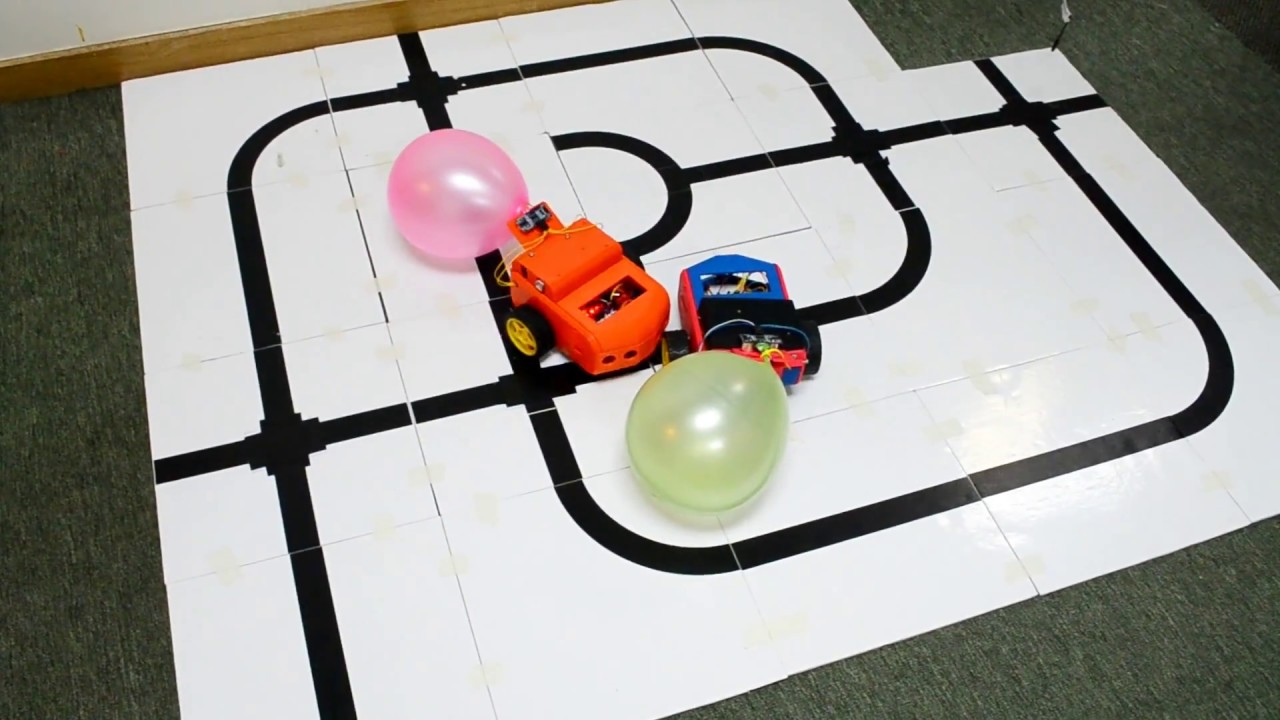 B-Bot balloon popping game test - YouTube