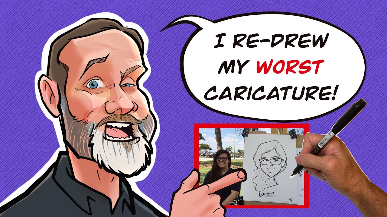 Re Drawing My Old Bad Caricature Art: did I Improve? - YouTube
