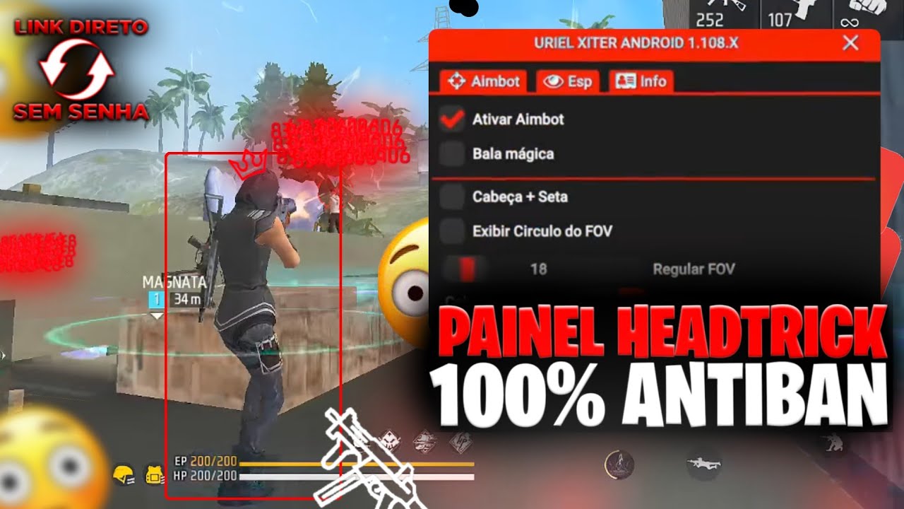 PAINEL EXTERNAL HEADTRICK ANDROID E IOS 😈 NOVO XIT FREE FIRE 🎯 | LINK ...