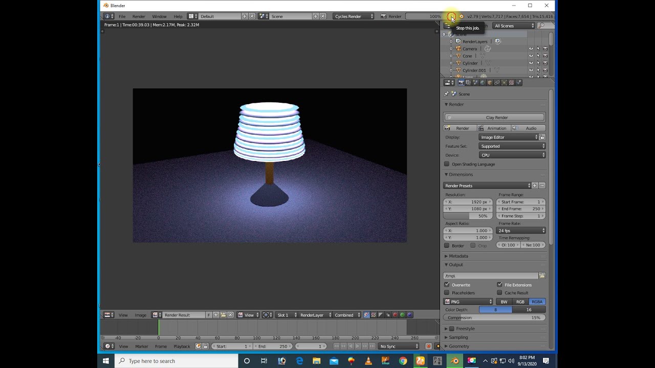 New video 2020 how to make 3d Light Lamp in blender 2.79 b tutorial ...