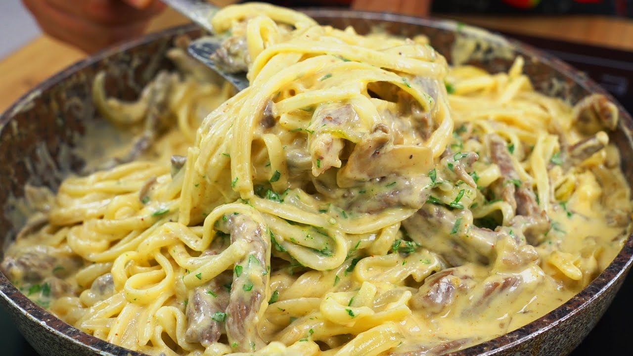 Pasta al estilo Strogonoff || Pasta con lomo stroganoff - YouTube