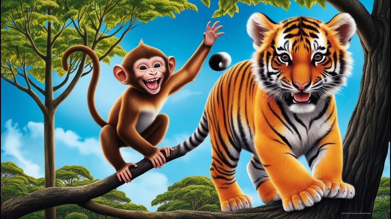 Little Tiger's Adventure in the Green Forest - children's music - YouTube