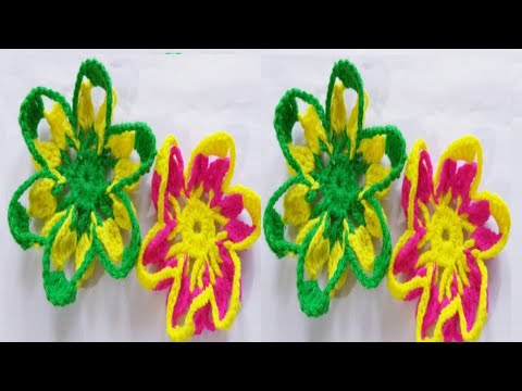 crochet design, crosia ke design, woolen Flower design, #247,by ...