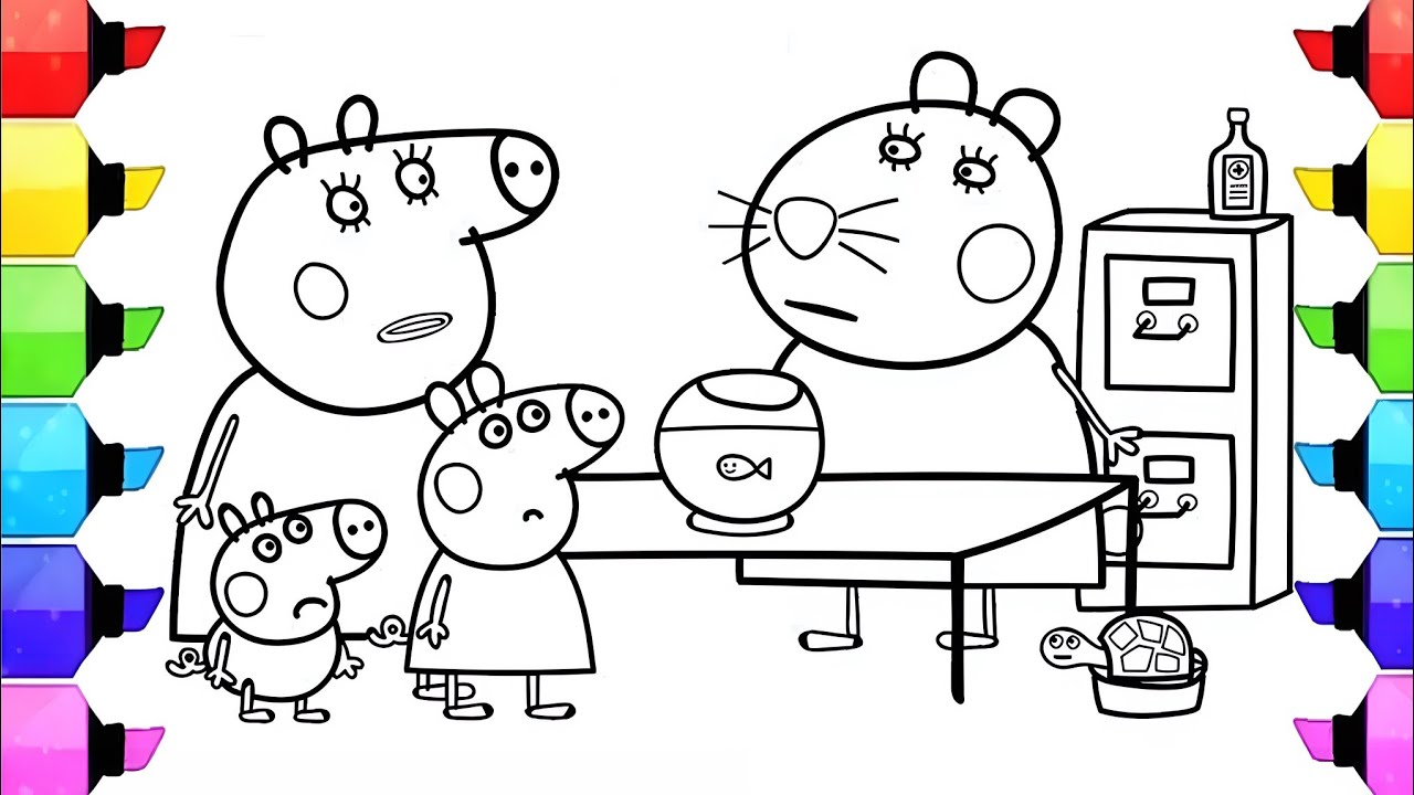 Mummy Pig on the Counter with Peppa Drawing Easy, Peppa Pig Drawing ...