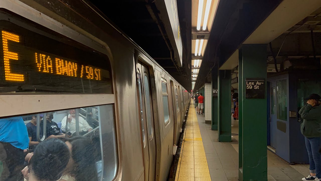 MTA IND Subway | R160B Alstom (E) Train ride From 49 St to Lexington ...