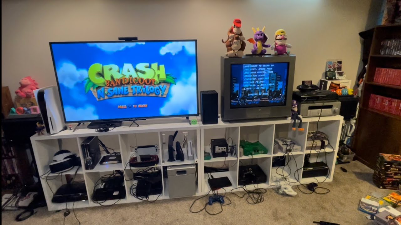 Retro and modern video game setup tour how it’s all hooked up - YouTube