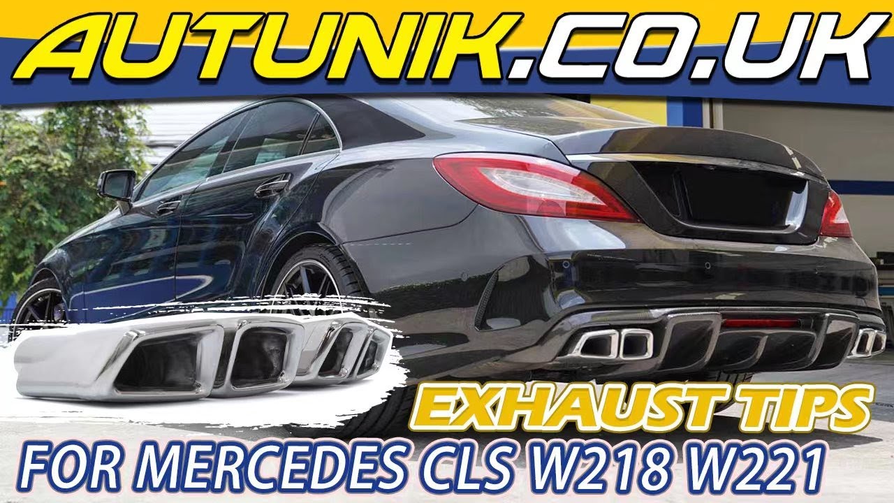 AMG Style Chrome Dual Muffler Pipe Exhaust Tips For Mercedes Benz CLS ...