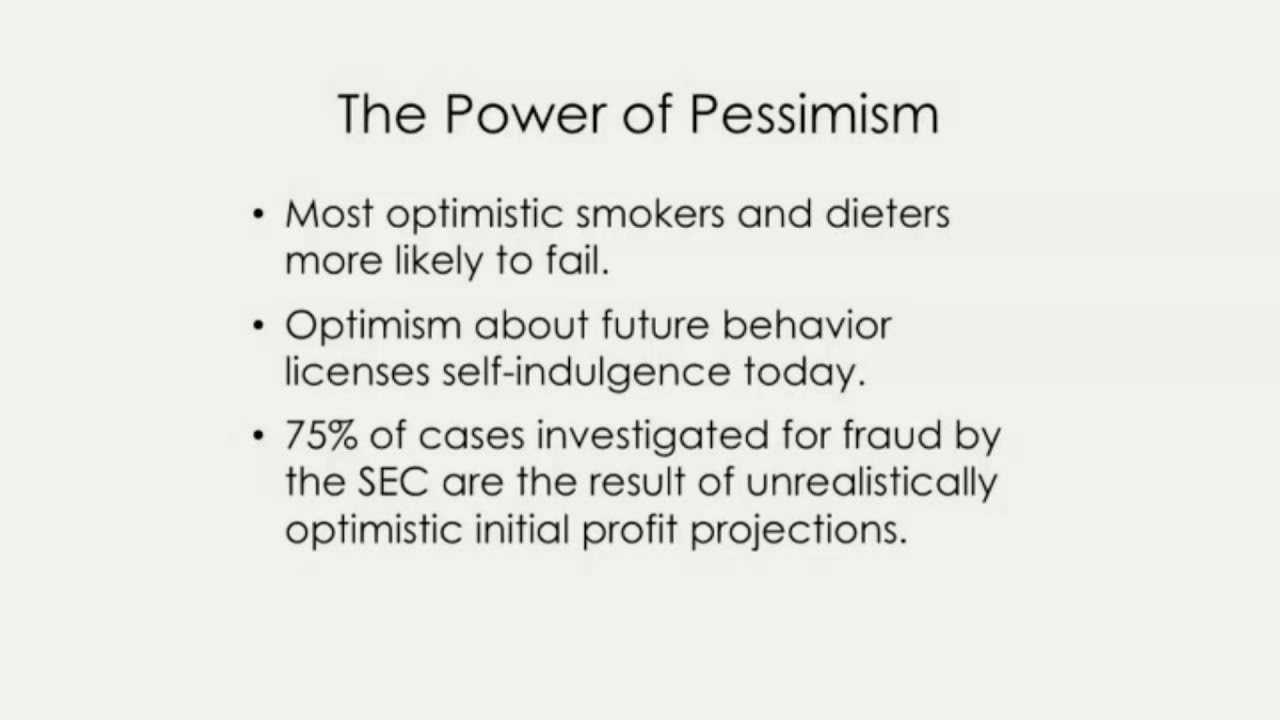 over-optimism v.s. defensive-pessimism - YouTube
