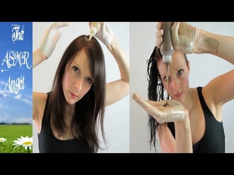 ASMR Dying my hair with brushing sounds and whisper - YouTube