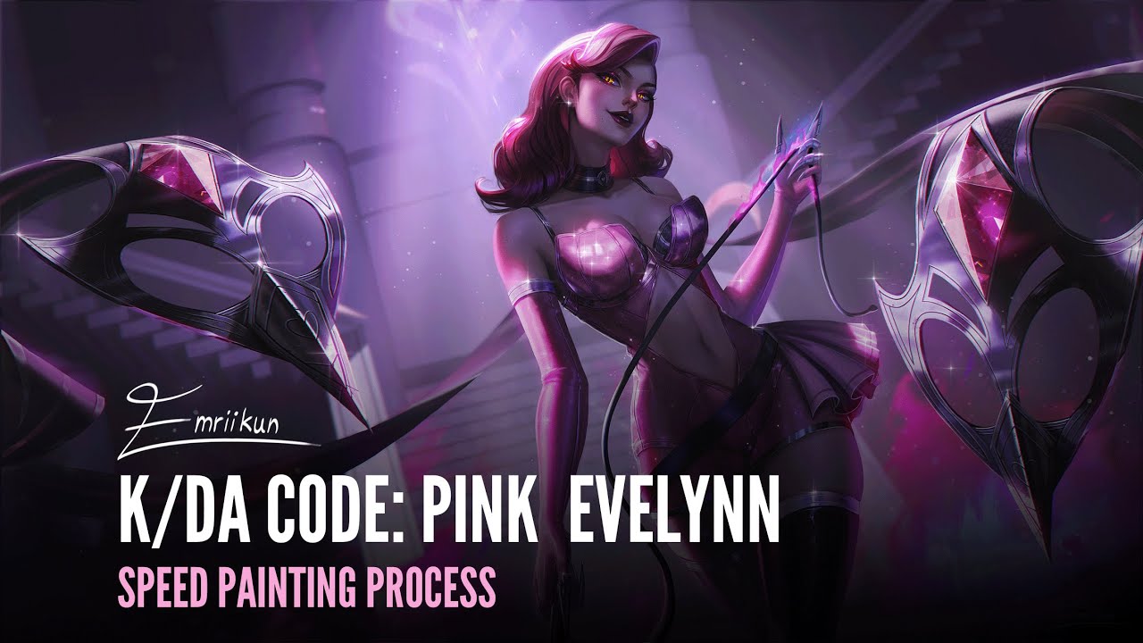 K/DA code: PINK Evelynn - League of Legends Splash Art Speedpaint - YouTube