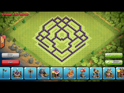 Clash of Clans- Town hall 8 defense base (The Shield) - YouTube