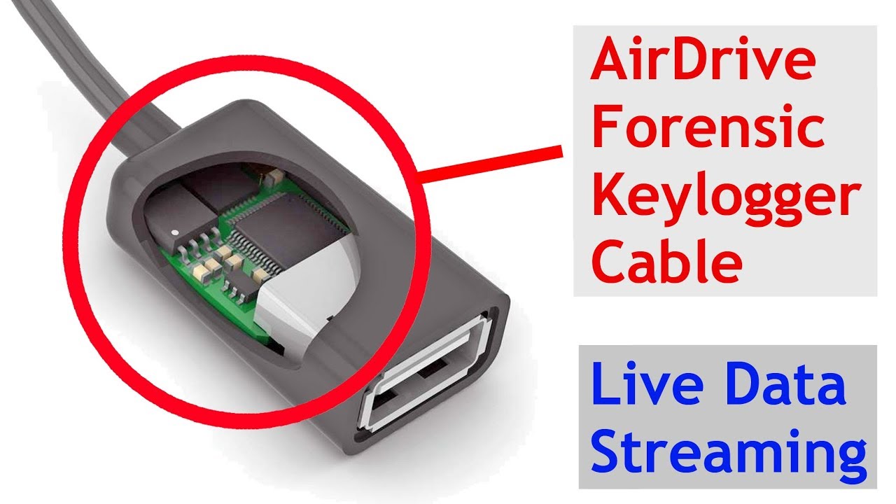 AirDrive Forensic Keylogger Cable Pro Live Data Streaming - YouTube