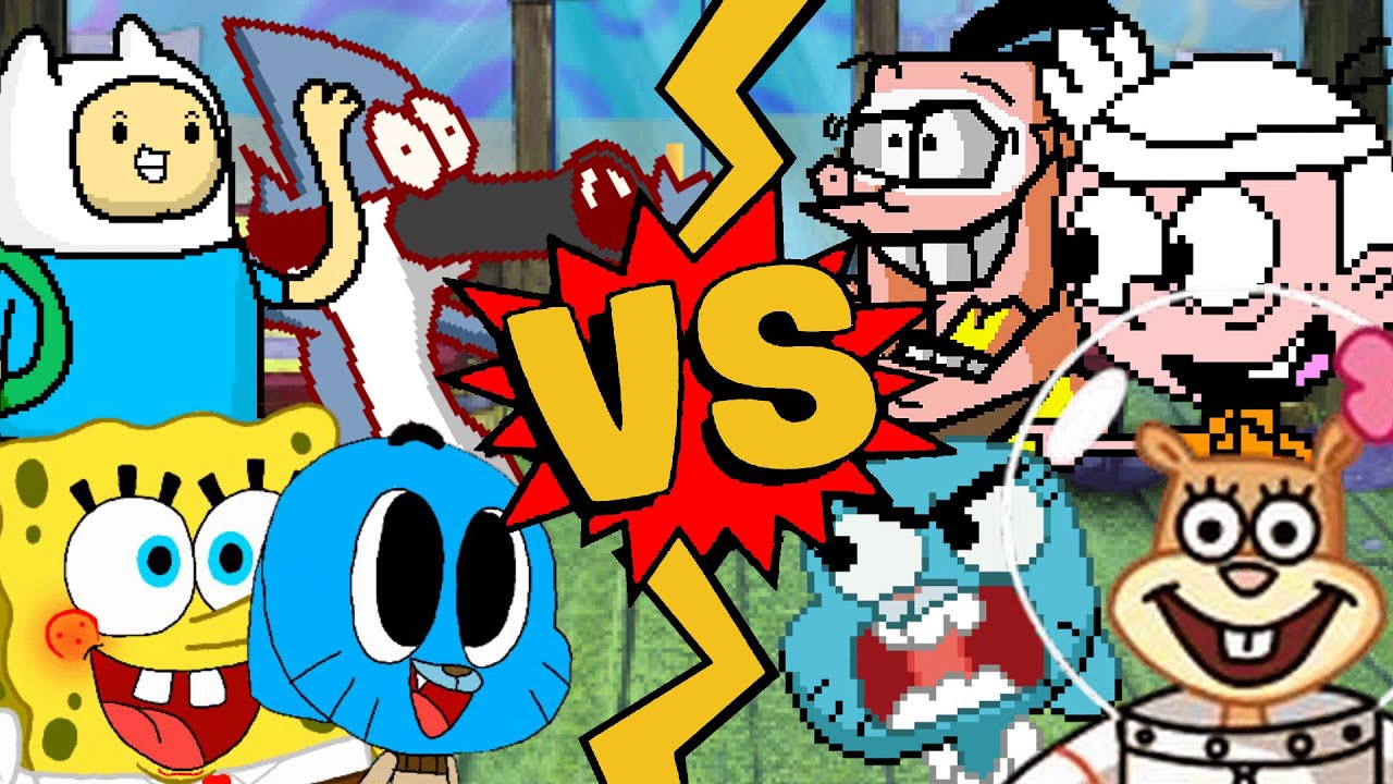 M.U.G.E.N Battles | Gumball/SpongeBob/Mordeca/Finn vs Lincoln Loud ...
