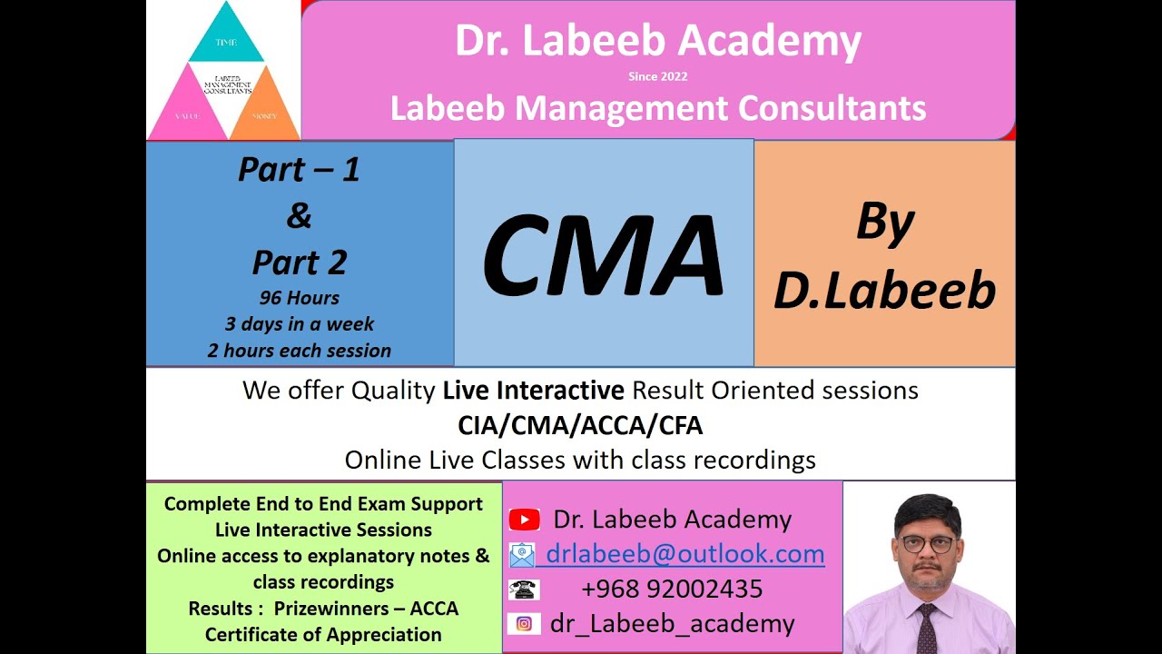 CMA Part 1 1 Introduction to Cost and Variance measures - YouTube