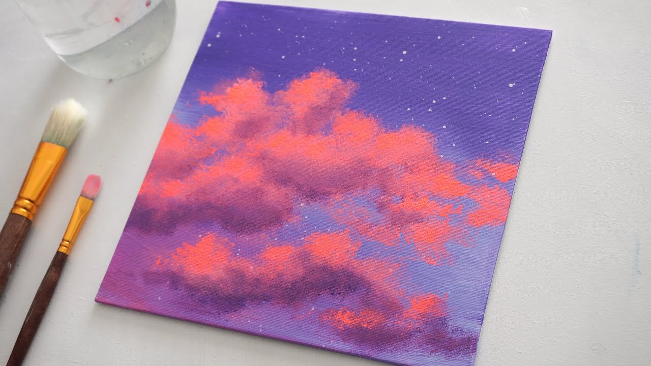 How to Paint Dreamy Clouds | Acrylic Painting | Easy Painting Step by ...