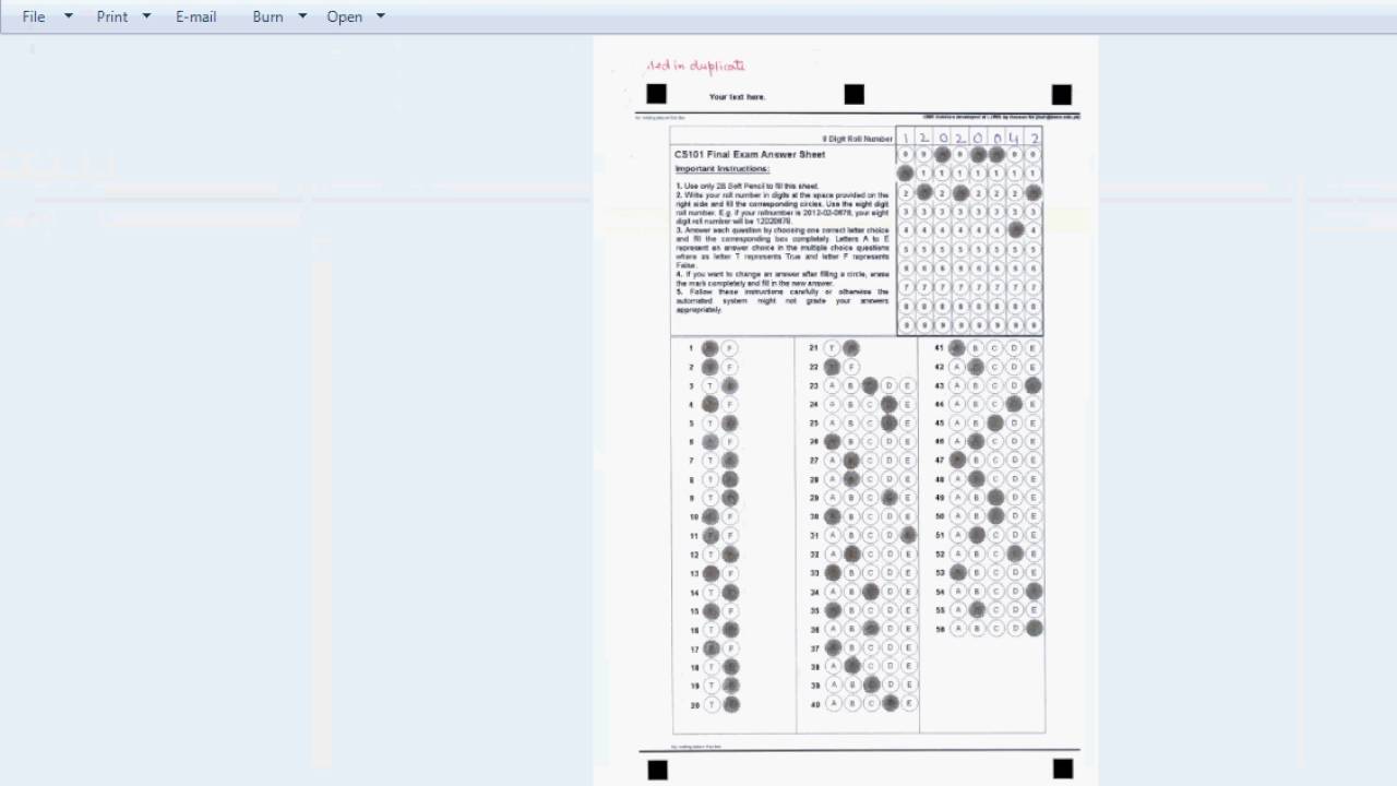 OMR Sheet Read Matlab - YouTube