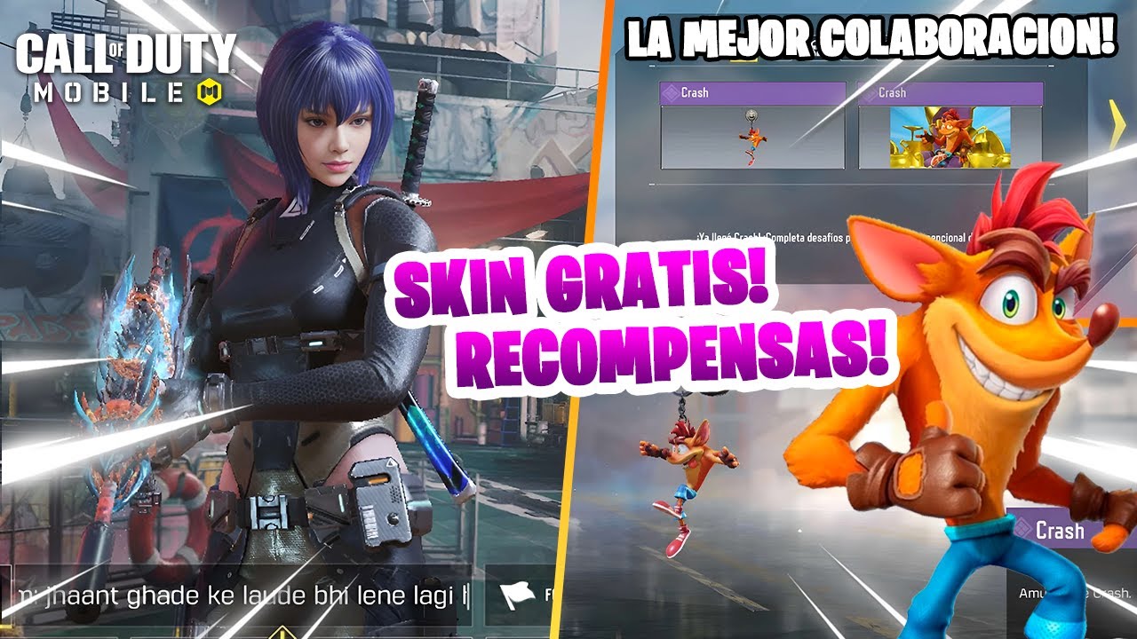 RAPIDO! SKIN GRATIS Y COLABORACION CON CRASH VALE LA PENA!! COD MOBILE ...