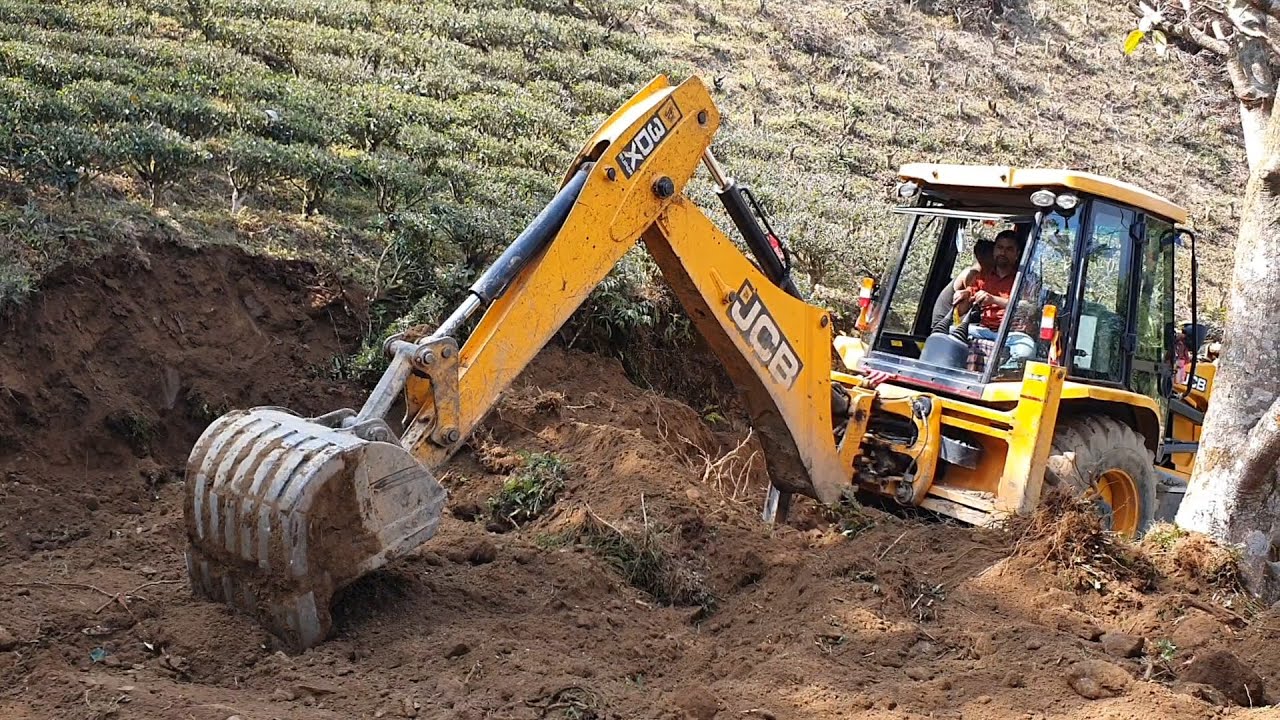 Cutting Hill and Making New Road With JCB Backhoe - JCB Making Road on ...
