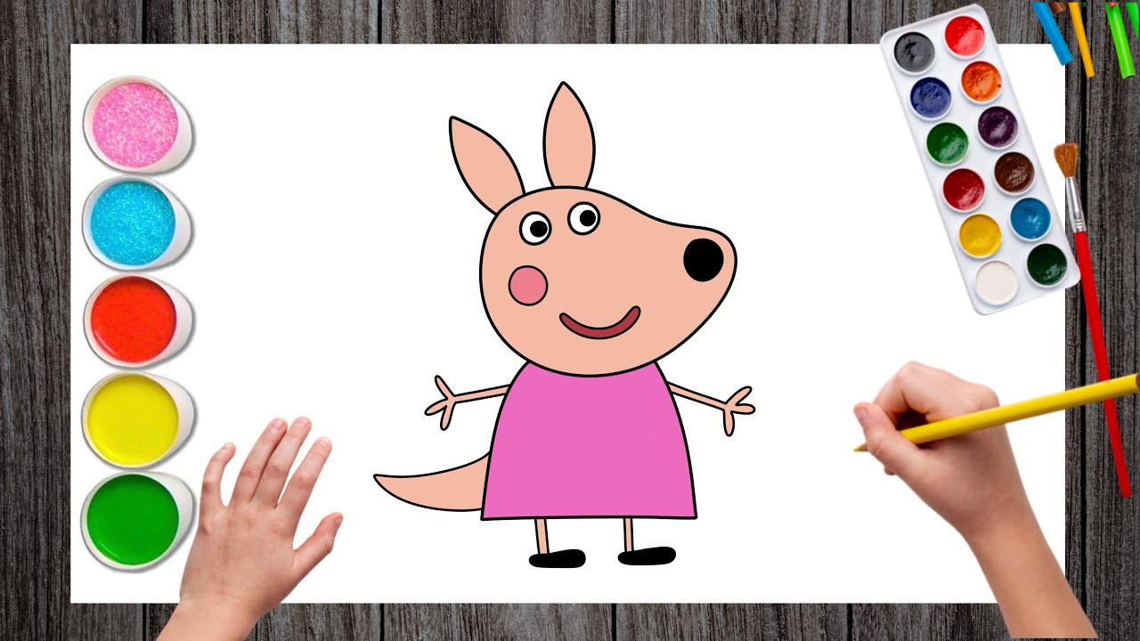 How to Draw Kylie Kangaroo From Peppa Pig | Peppa Pig Drawing ...