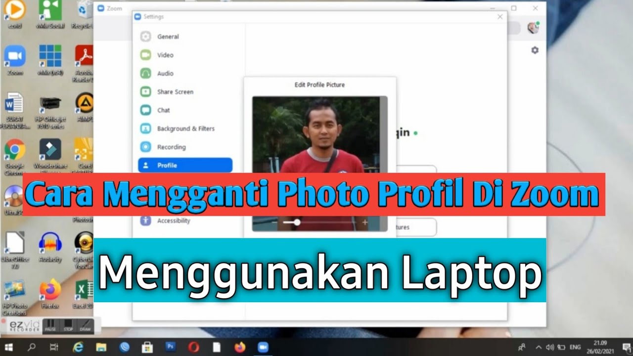 Cara Mengganti Photo Profil Zoom di Laptop - YouTube