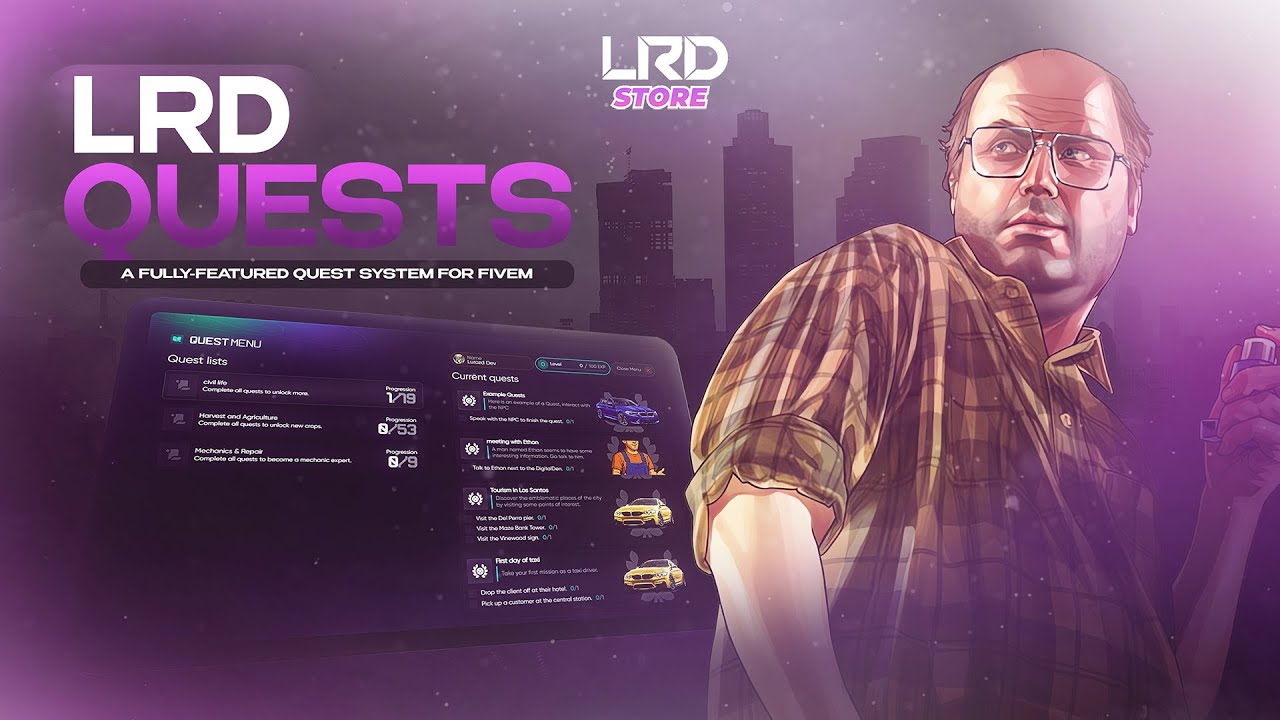 LRD QUESTS UPDATE V1.2 / SCRIPTS QUESTS FIVEM / 0.0 ms - YouTube