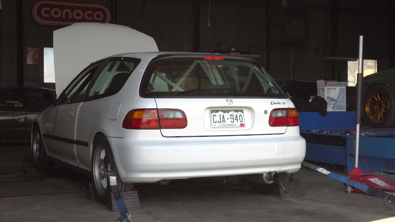 1994 Honda Civic B16a2 dyno pull @ PFI Speed - YouTube
