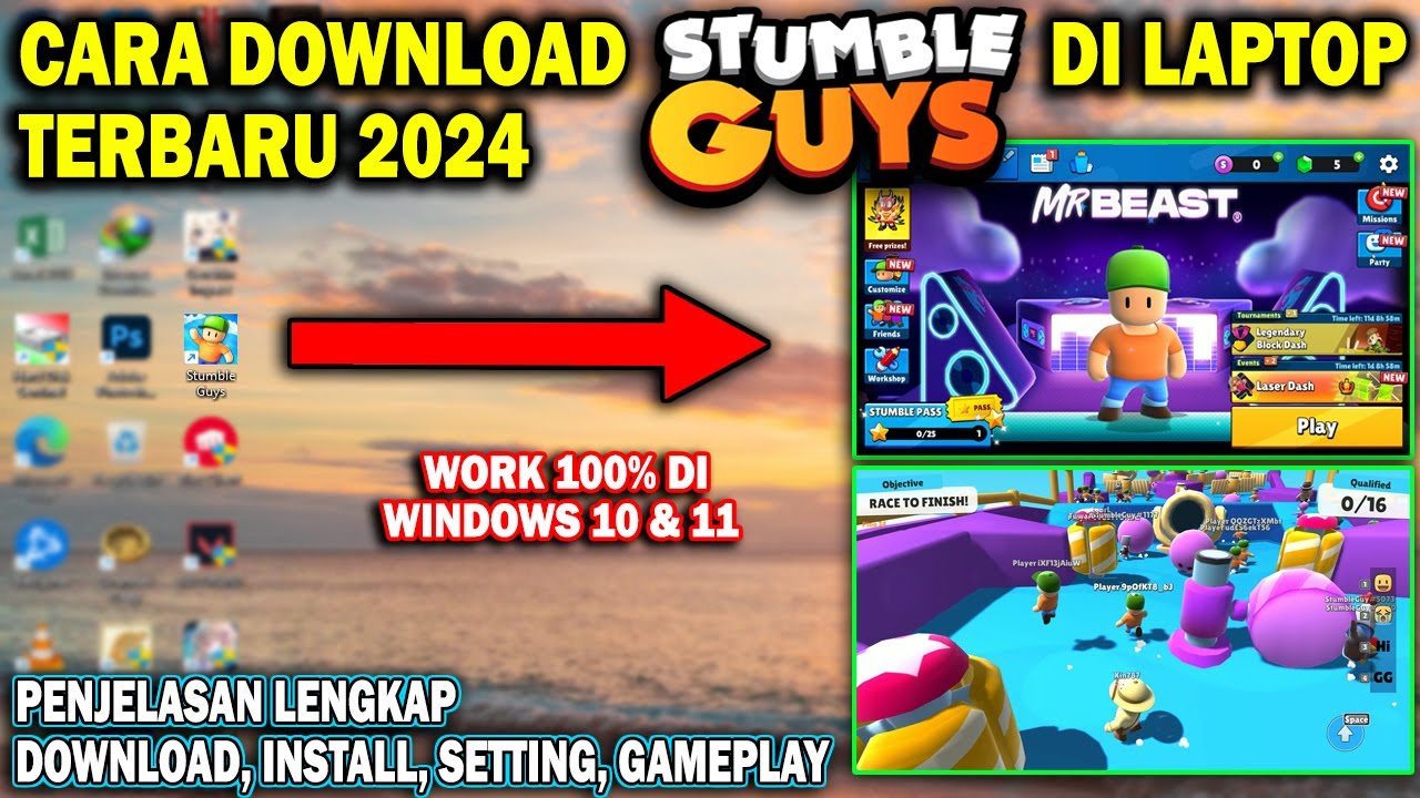 Cara Download Stumble Guys Di Laptop Terbaru 2024 | Cara Download ...