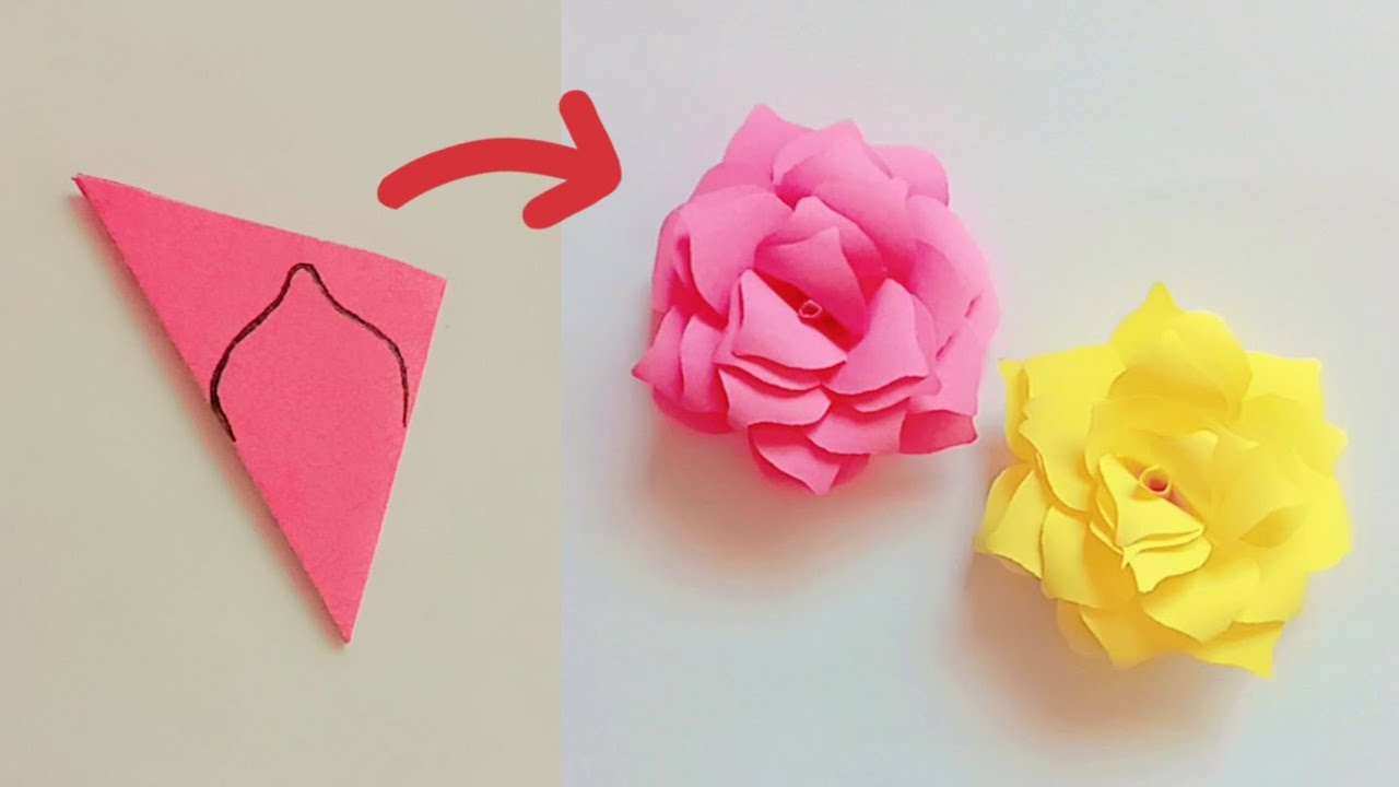Easy Paper Flower Making | How To Make Paper Flower Craft | Flower ...