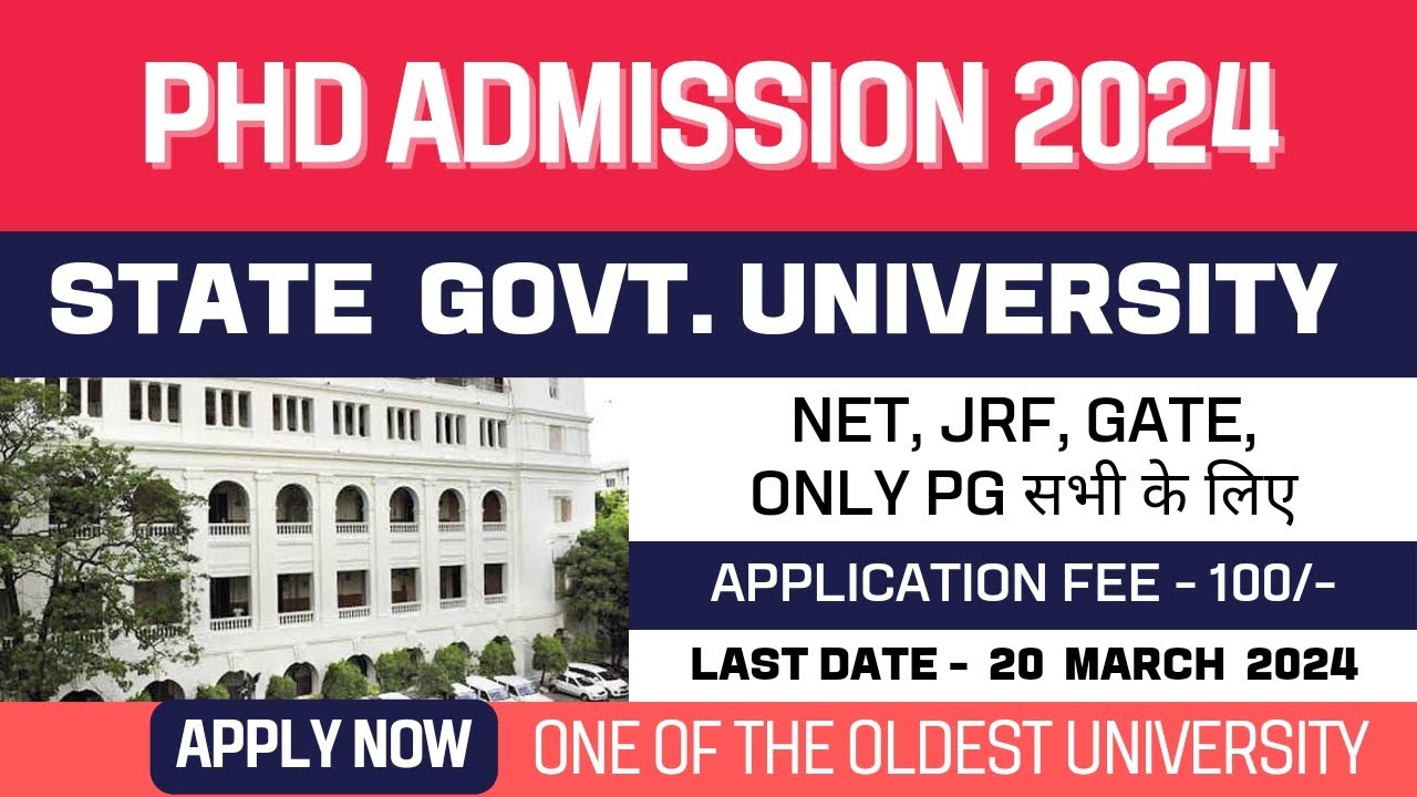 New PhD Admission Application 2024 | State Govt. University | Entrance ...