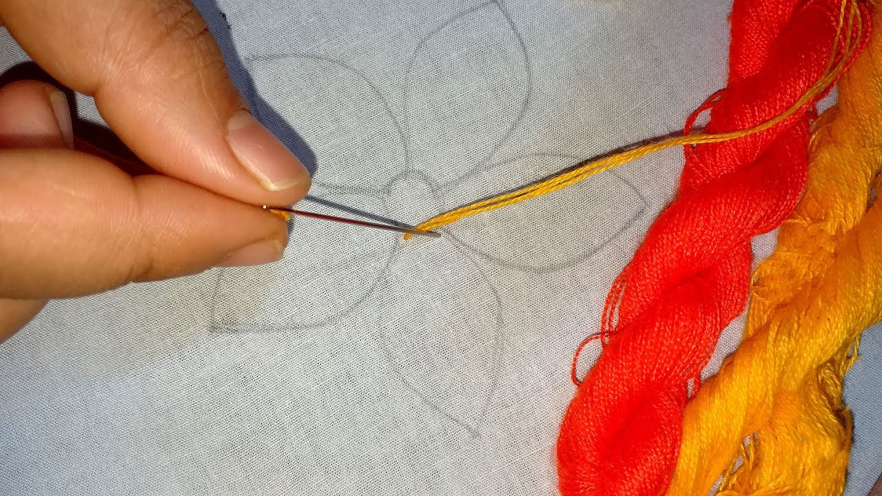 Hand Embroidery | Raised Chain Stitch | Flower Hand Embroidery Design ...