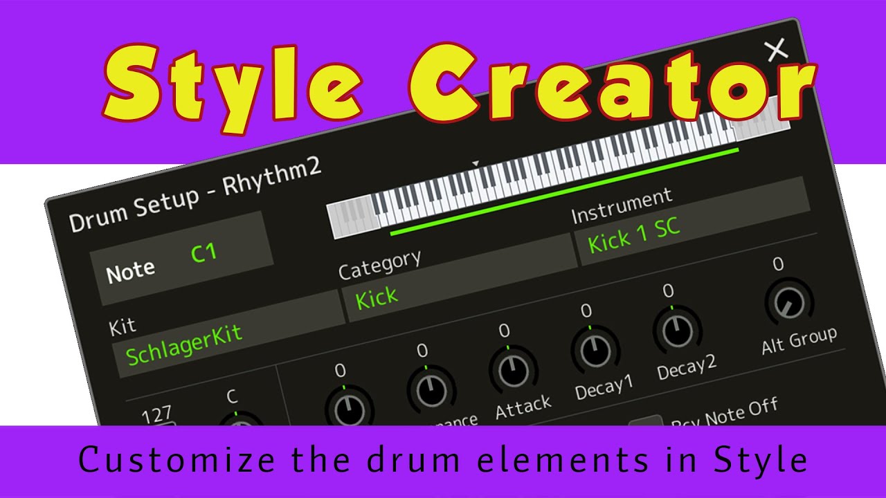 Customize the drum elements in Style (Style Creator - Drum Setup) - YouTube