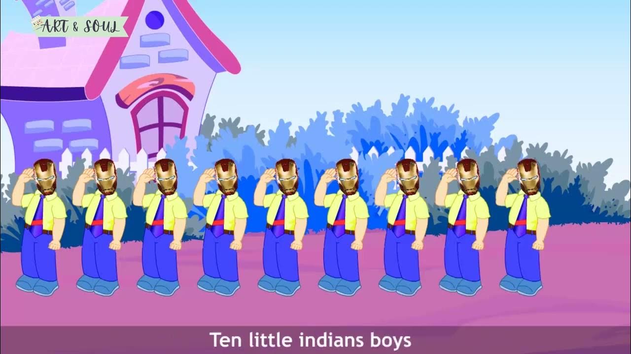 Little Indians nursery song - Ten Little Indians nursery rhymes for ...