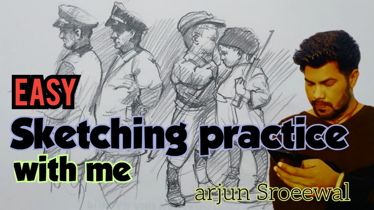 sketching practice || short time practice || basic drawing with strokes ...