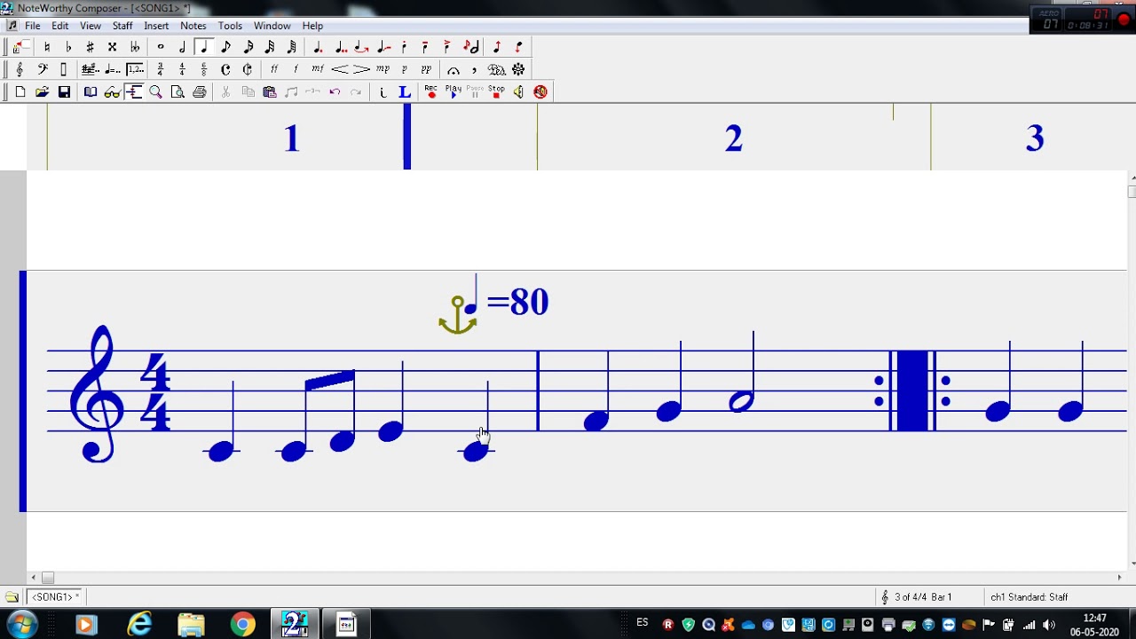 7ºB A y B - Musica - Tutorial NoteWorthy Composer Video 2 Guia 5 - YouTube