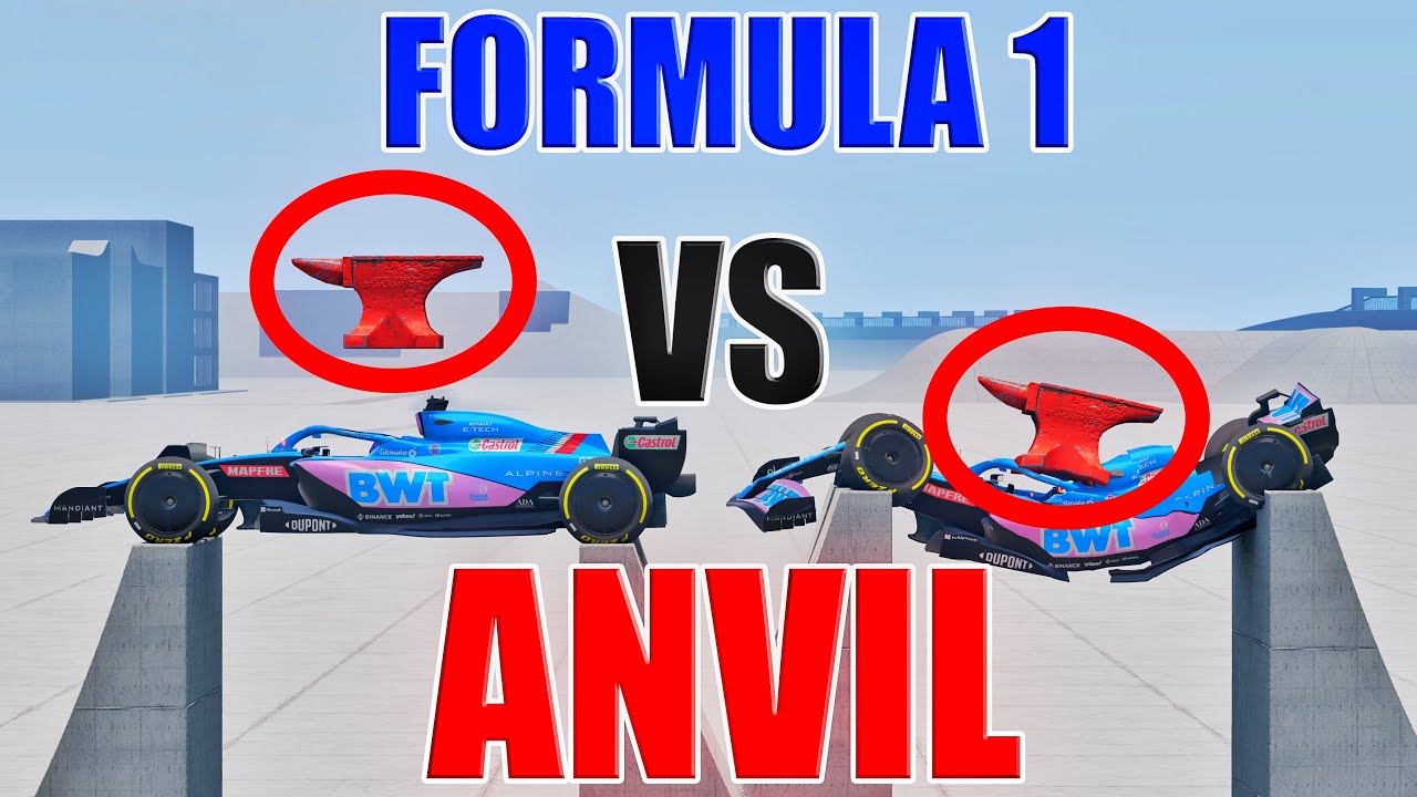 FORMULA 1 VS ANVIL | 3000 POUNDS | BeamNG Drive - YouTube