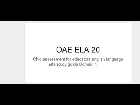 Ohio Assessment for Educators English Language Arts 20 Study guide ...